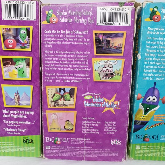 Veggietales | Media | Veggie Tales Vhs Lot Of 3 Tapes Selfesteem ...